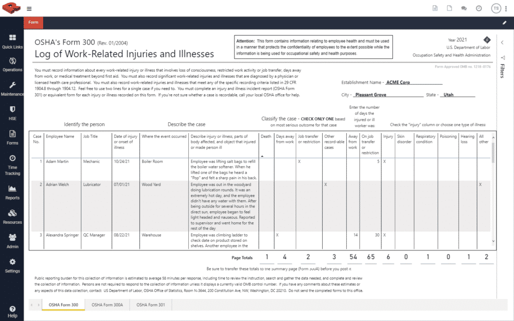 How To Automatically Complete Your OSHA 300 Series Forms Redlist